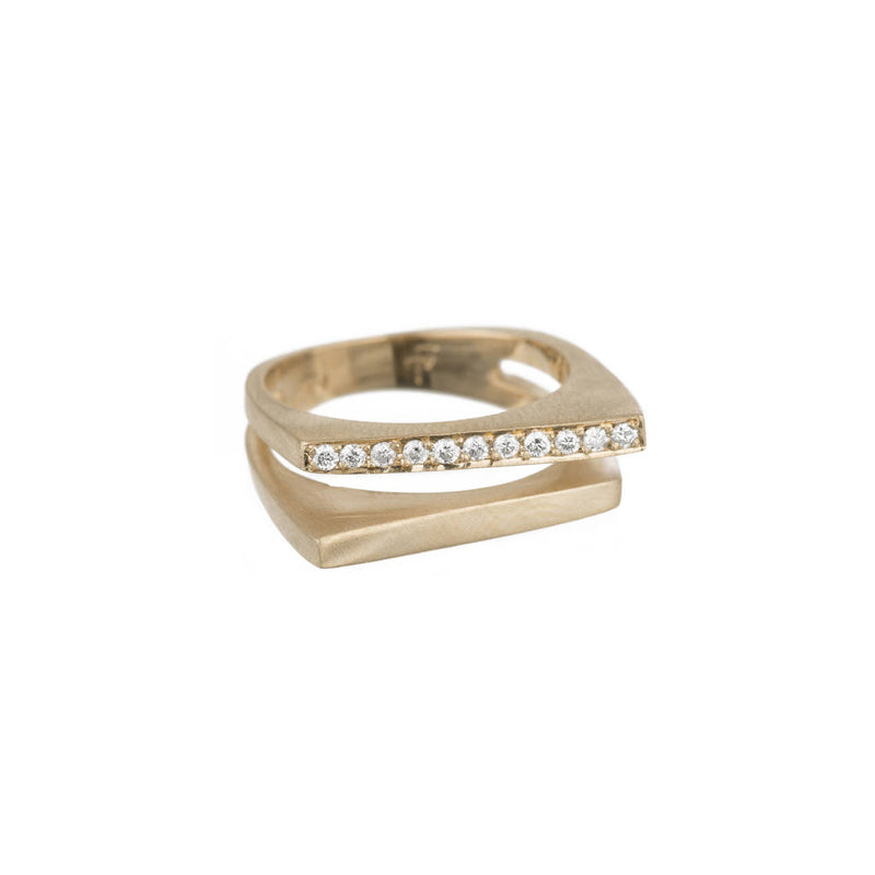 Pavé Split Angle Ring – T. Morgan Made